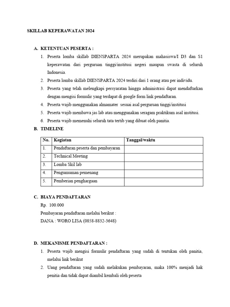 Skillab Keperawatan 2024-1 | PDF