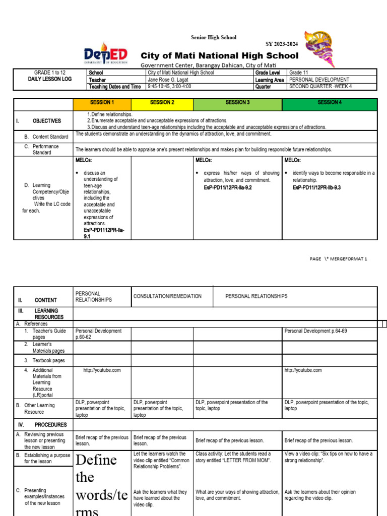 DLL Perdev | PDF | Learning | Cognition