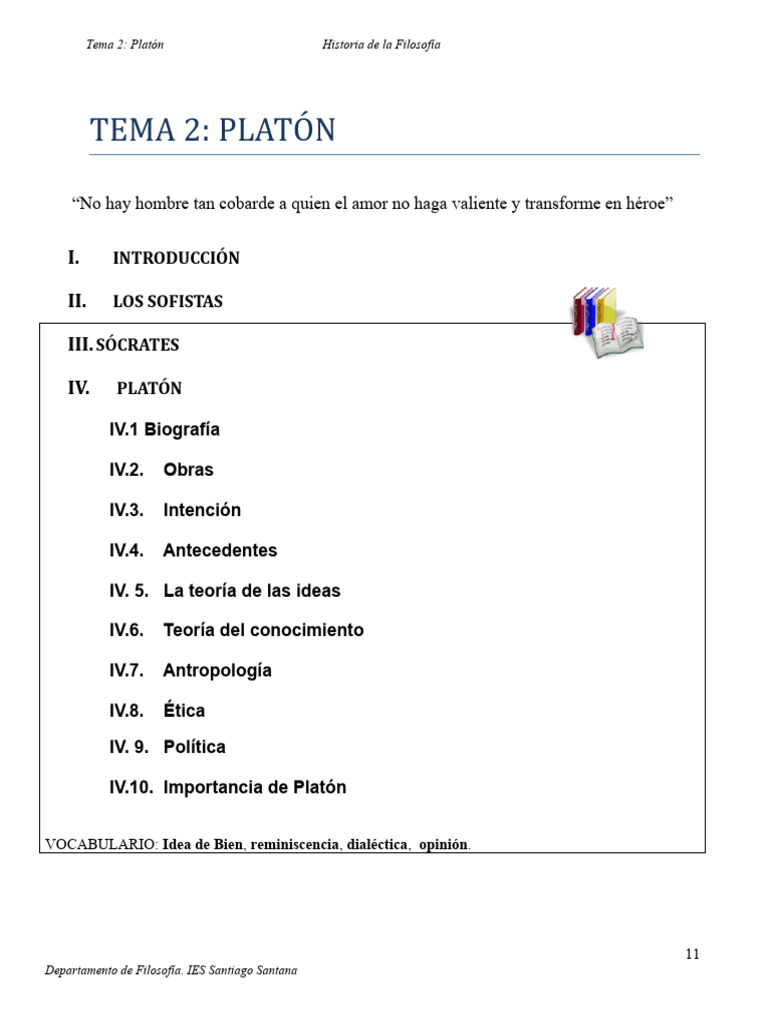 Tema 2 Platón. | PDF | Platón | Conocimiento