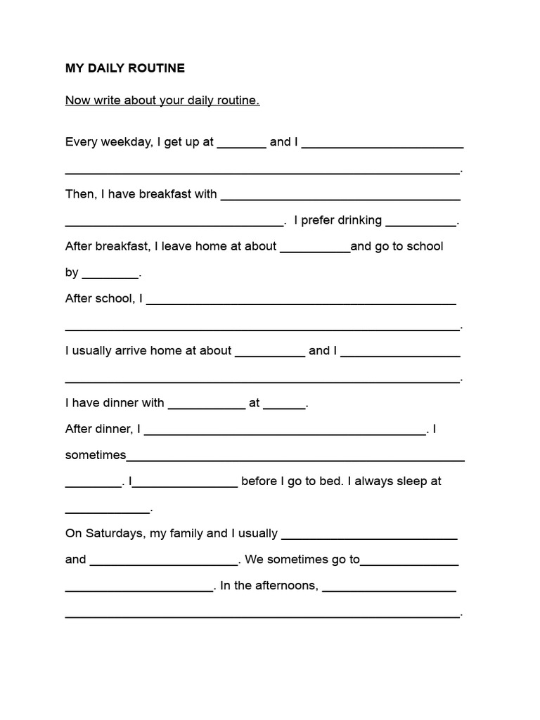 My Daily Routine Overview | PDF