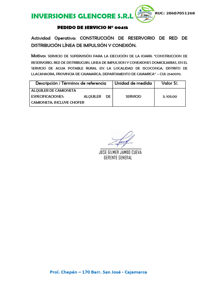 Cotizacion de Servicio y de Compra | Descargar gratis PDF | Ingenieria ...