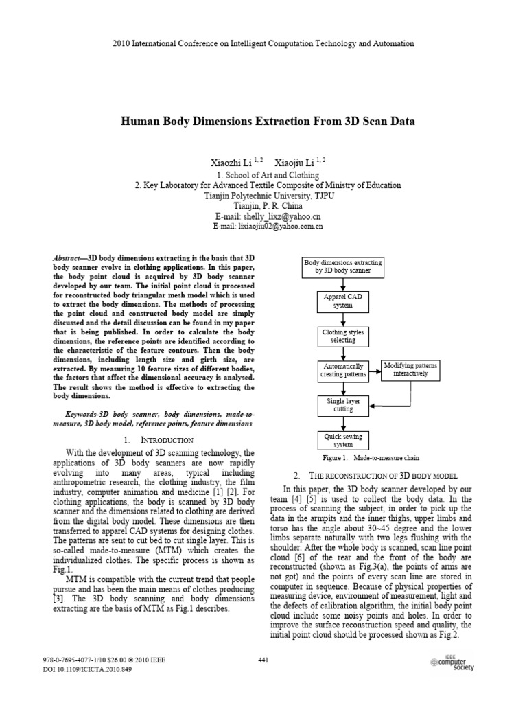 Human Body Dimensions Extraction From 3D Scan | PDF | 3 D Computer ...