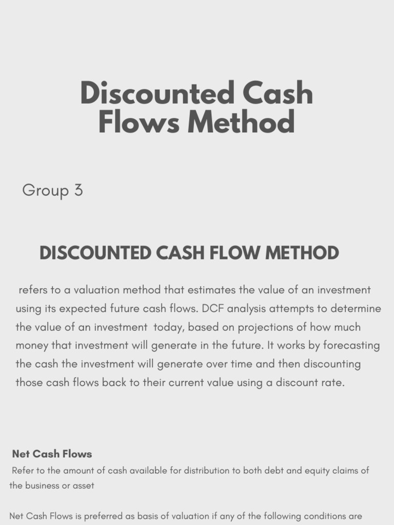 Discounted Cash Flow Method Group 3 | PDF | Expense | Discounted Cash Flow