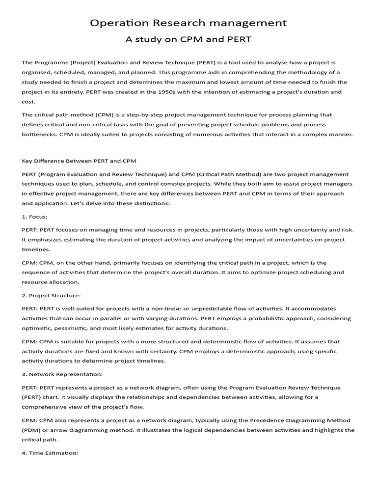 Operation Research Management | PDF | Project Management | Business
