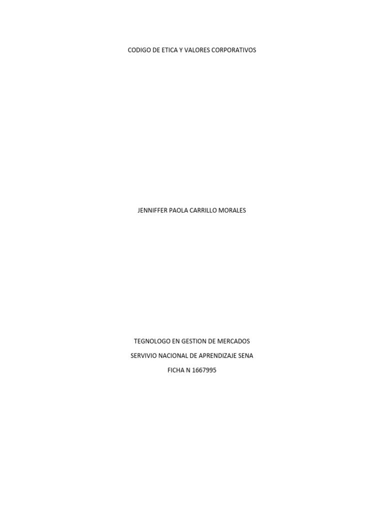 Código de Ética y Valores de Villa Palma | PDF | Business | Calidad ...