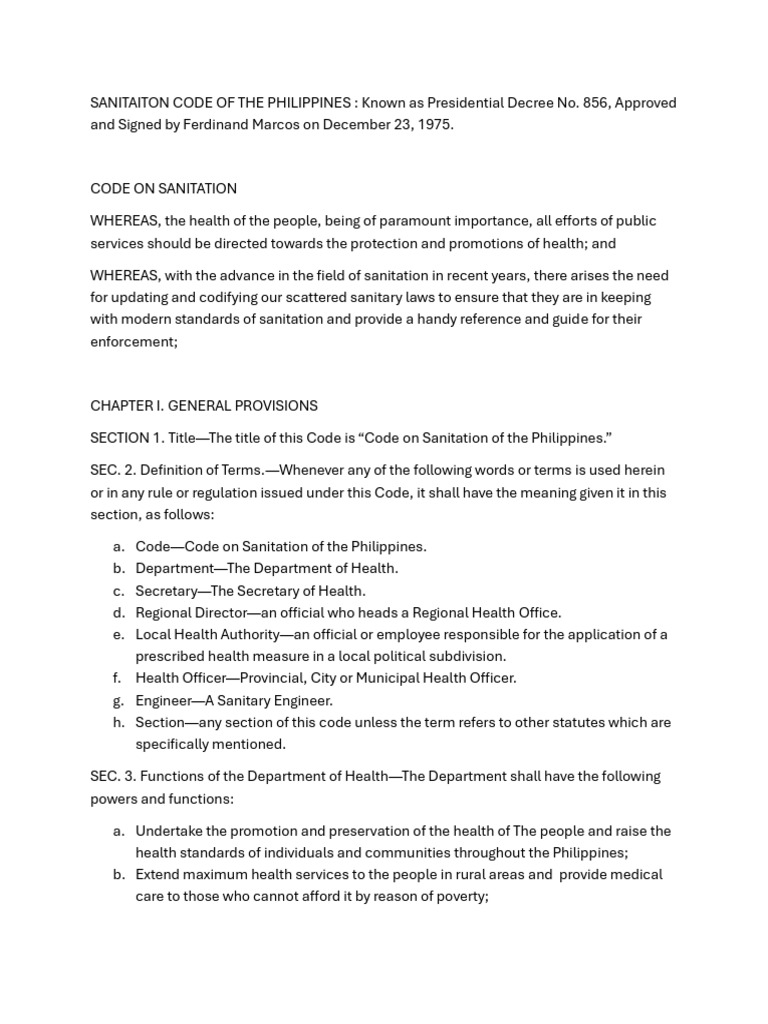 Sanitation Code | PDF | Sewage Treatment | Sewerage