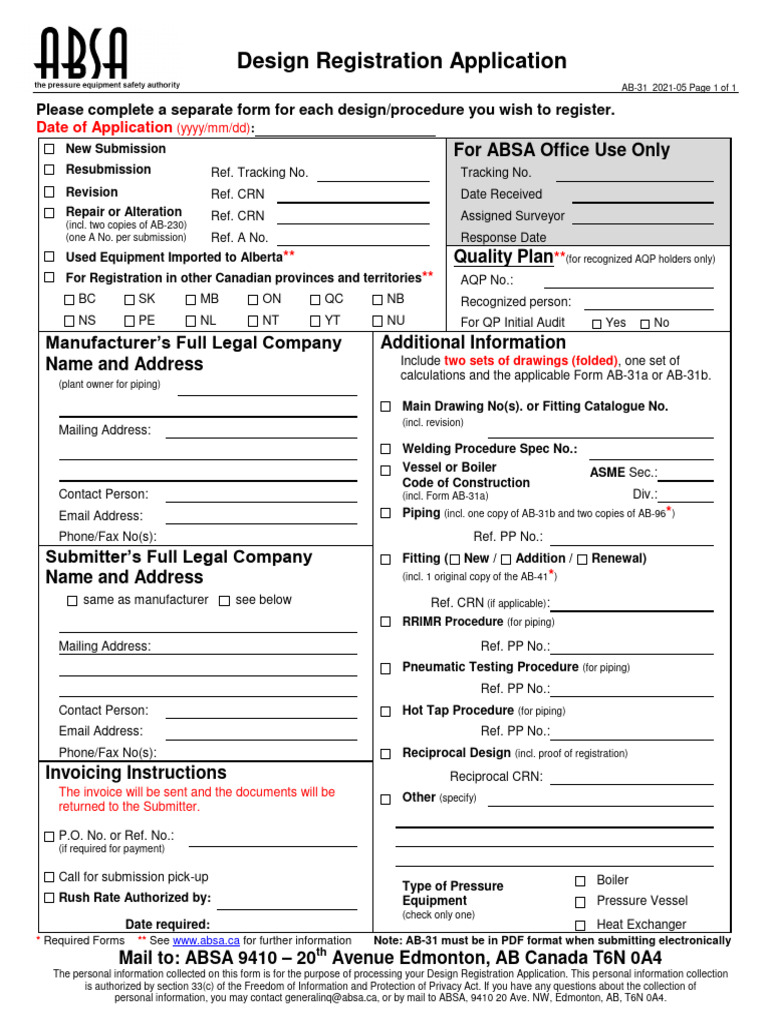 Ab-031 Design Registration Application | PDF