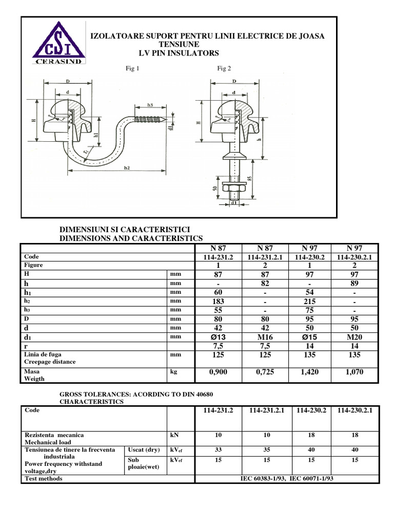 LV Pin Insulators N87 N87 N97 N97 | PDF | Insulator (Electricity) | Electrical Engineering