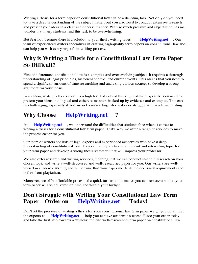 Term Paper Topics For Constitutional Law | PDF | European Union Law ...
