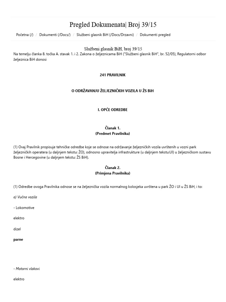 241 ŽS BiH | PDF