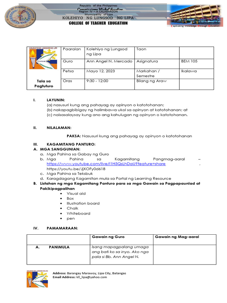 Dlp in Filipino Successful Final Demo Cutie | PDF