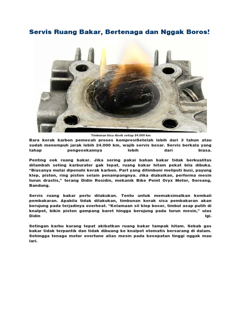 Servis Ruang Bakar | PDF