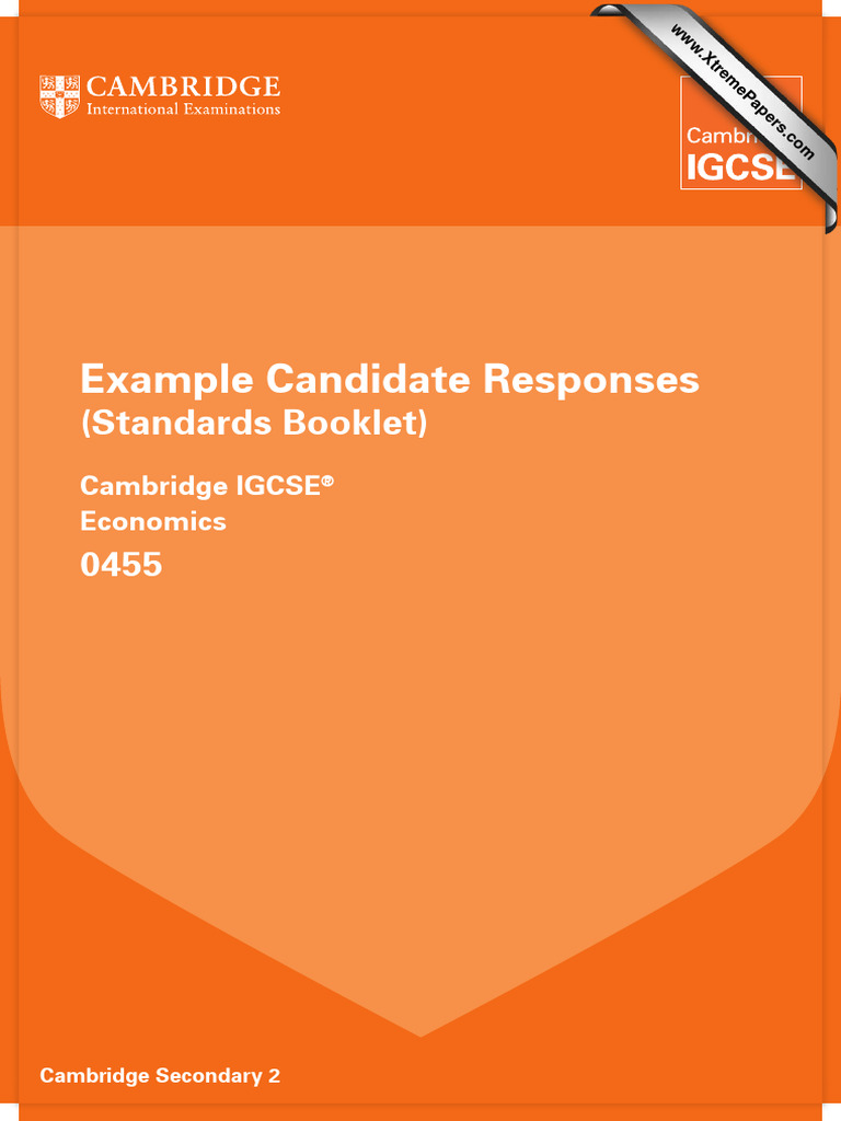 Example Candidate Responses: (Standards Booklet) | PDF | Economics | Demand
