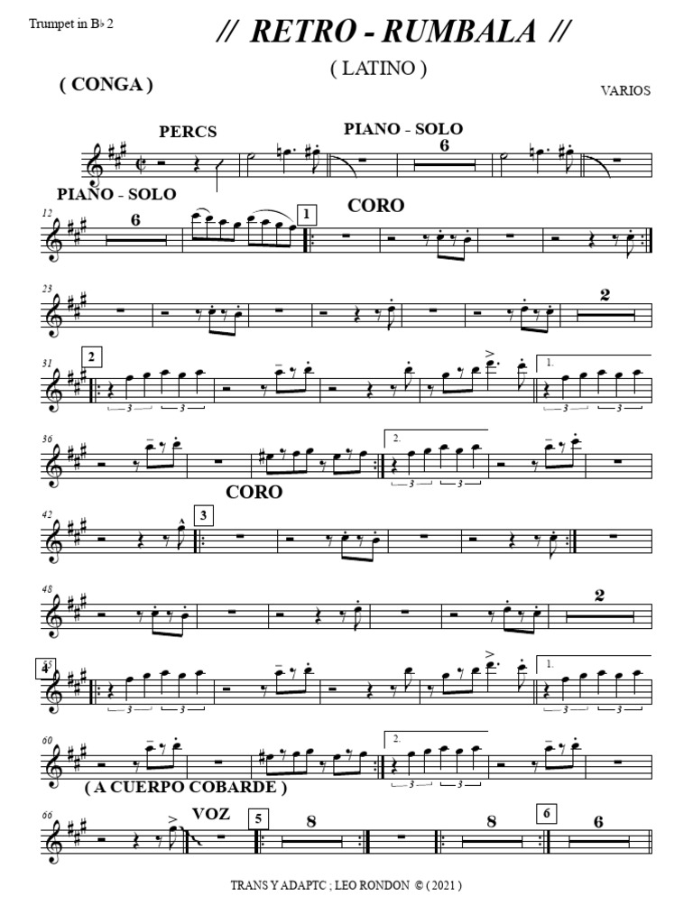 RETRO - RUMBALA ( LISTO ) - Trumpet in Bb 2 | PDF
