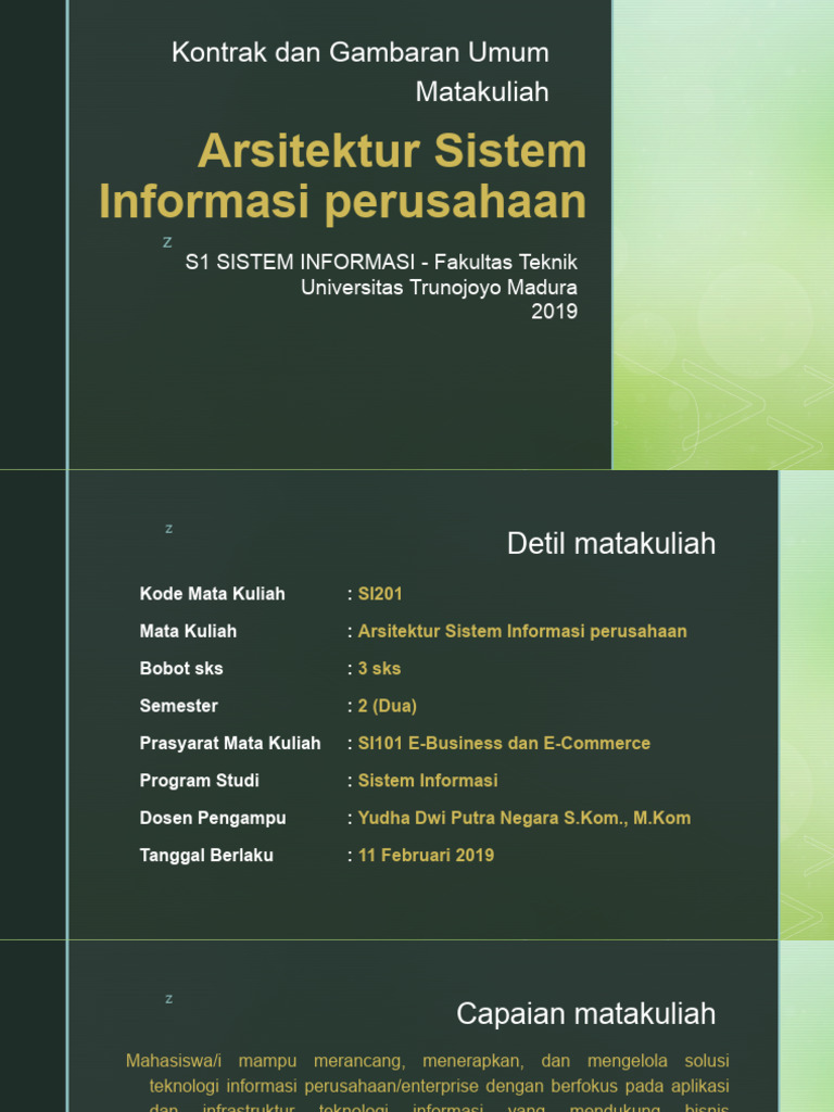 Pt1 Arsitektur Sistem Informasi Perusahaan Pdf 