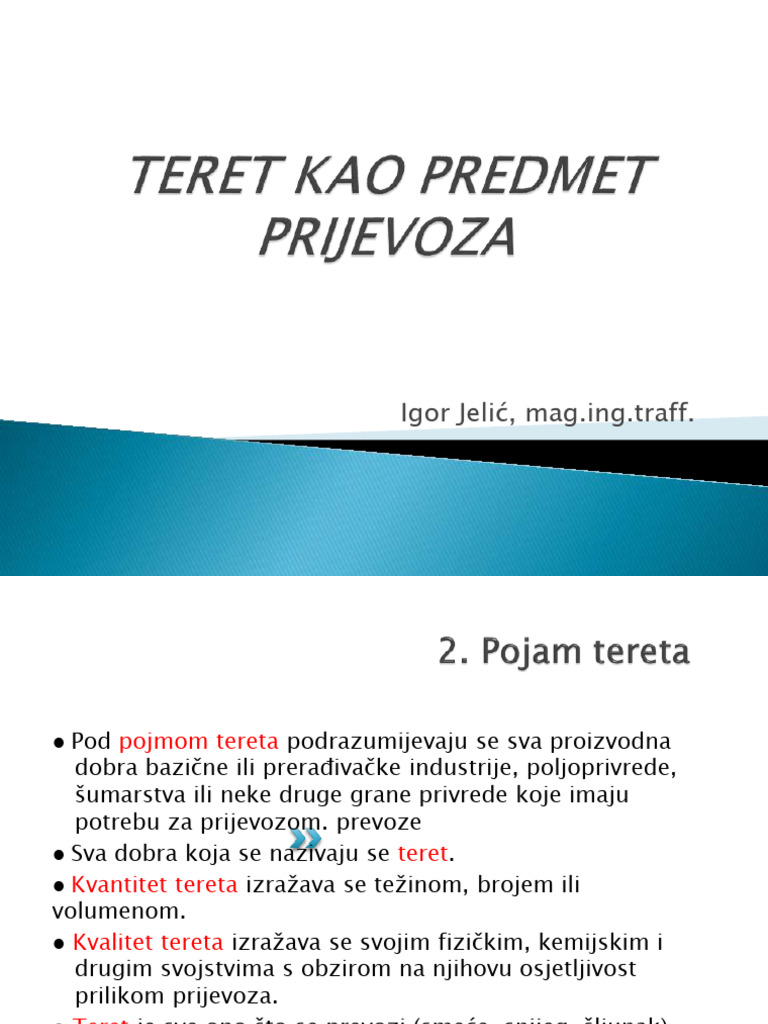 Prijevoz Tereta - 3r VMV | PDF