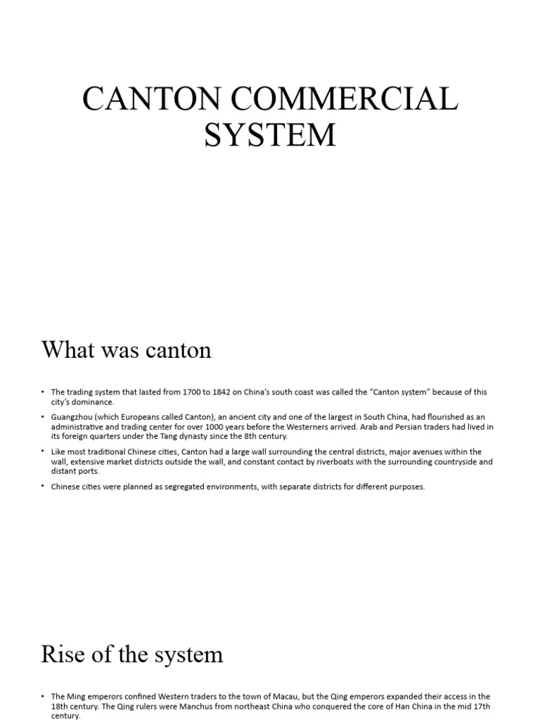 Canton Commercial System | PDF | Qing Dynasty