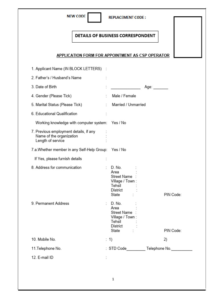 CSP Application Form | PDF | Insurance | Personal Identification Number