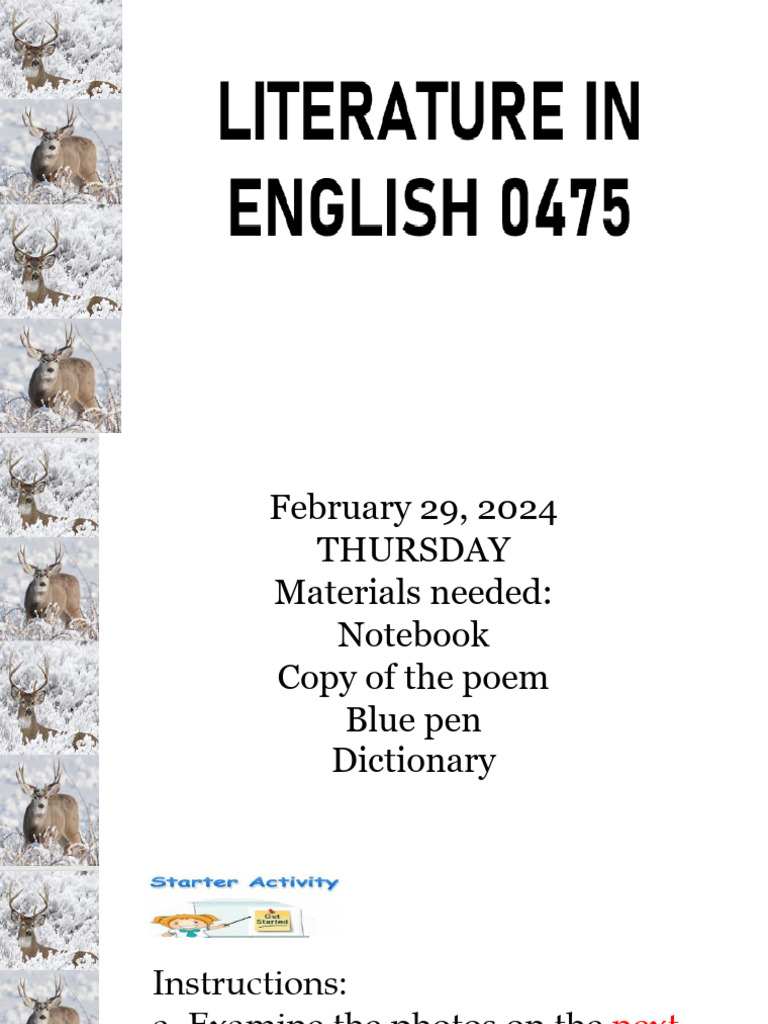 Buck in The Snow Lesson 3 | PDF | Deer | Poetry