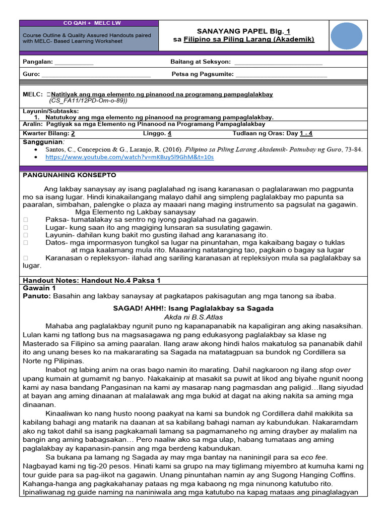 Q2W4 Filipino Las | PDF