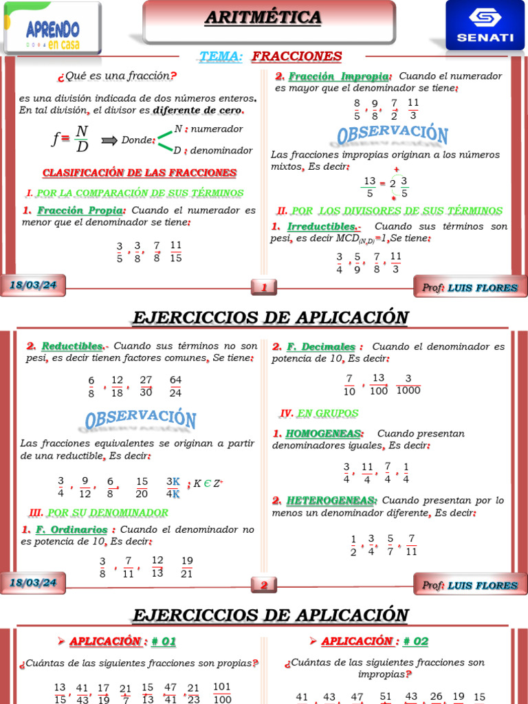 FRACCIONES | PDF | Lexicología | Teoría de los números