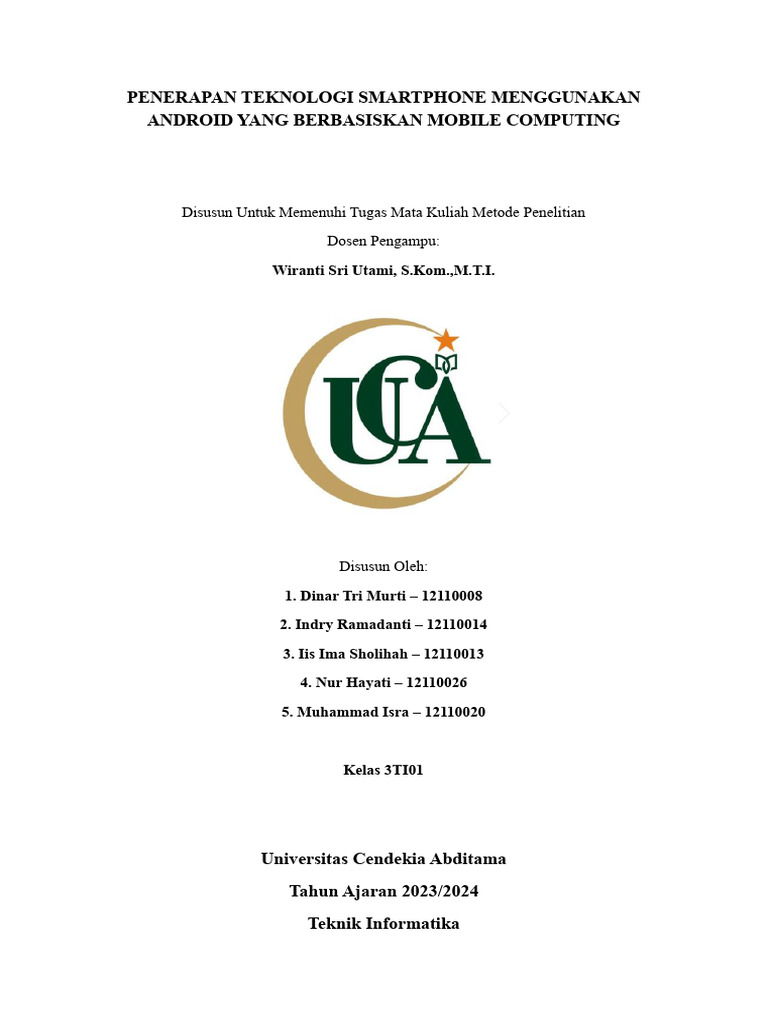 Teknologi Smartphone Android Berbasis Mobile Computing | PDF | Seni | Komputer