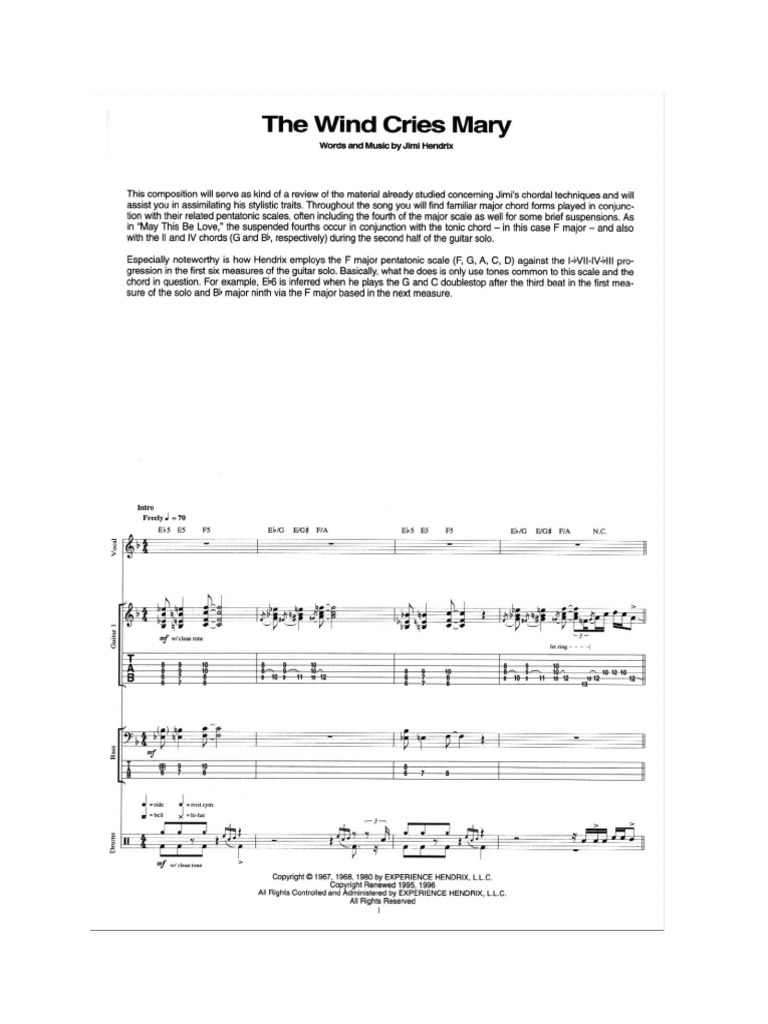 The Wind Cries Mary | PDF