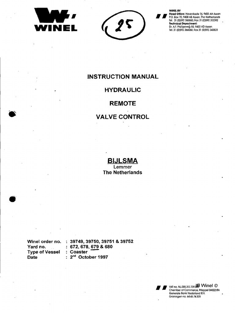 Hydraulic Remote Valve Control Manual | PDF | Valve | Actuator