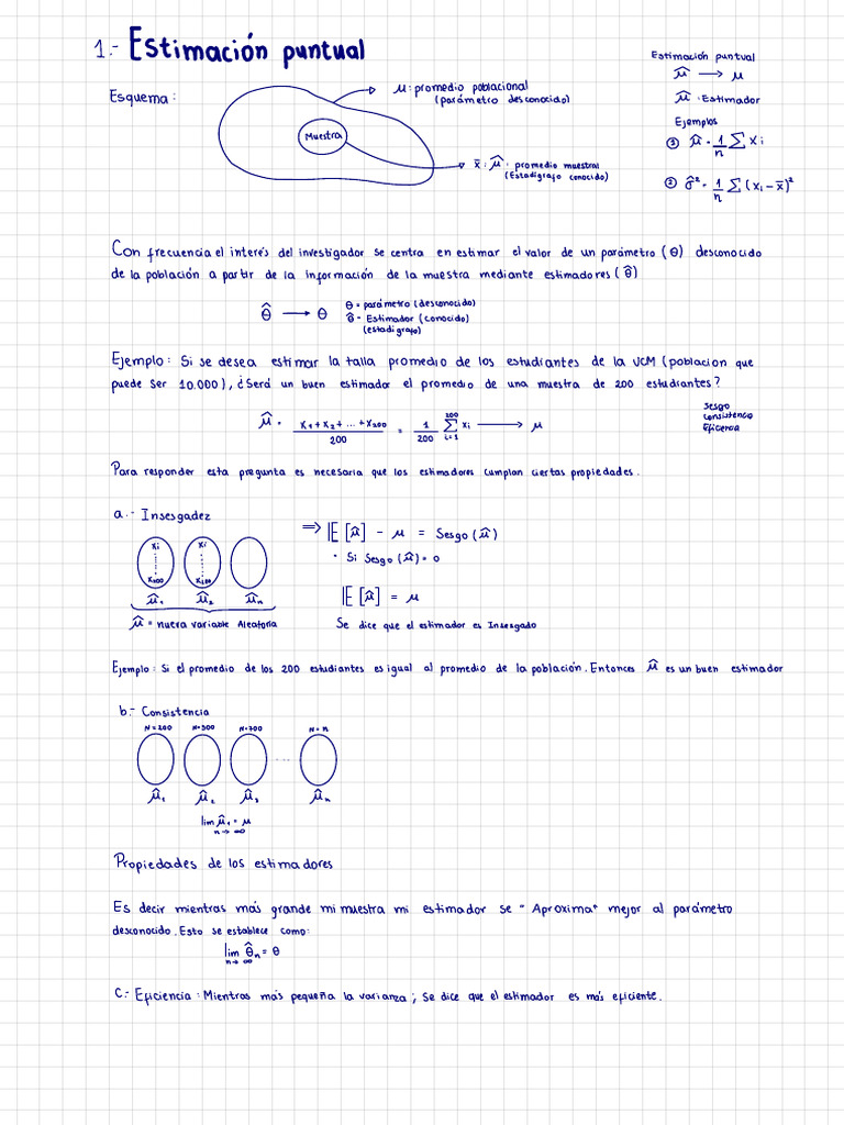 Estimación Puntual | PDF | Estimador | Teoría estadística