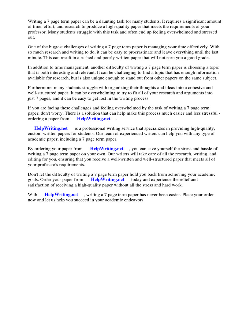 How To Write A 7 Page Term Paper | PDF | Apa Style | Academic Publishing