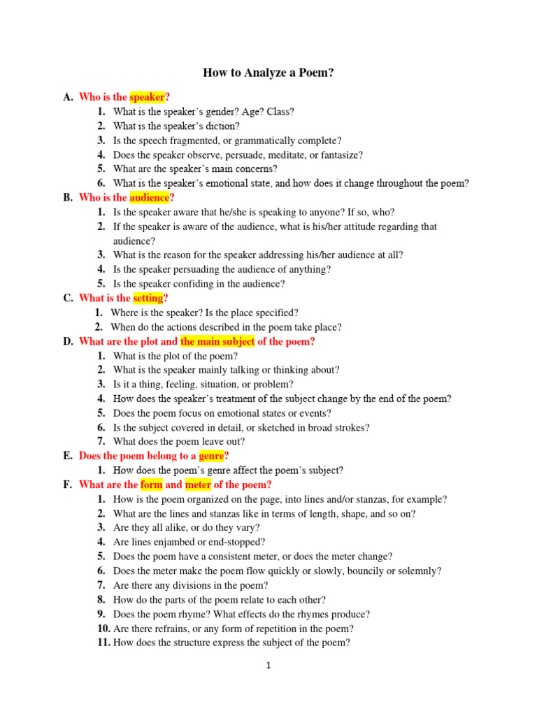 How to Analyze a Poem Effectively | PDF | Poetry | Emotions