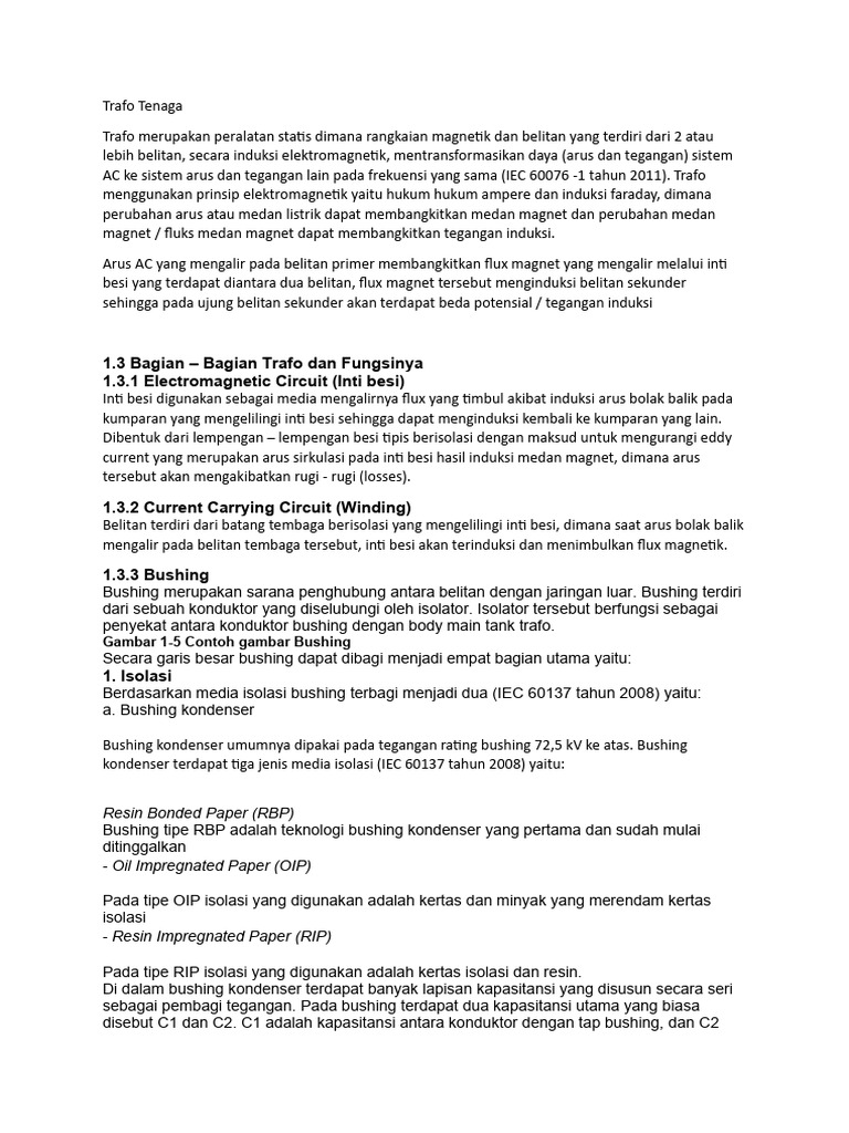 Trafo Tenaga | PDF