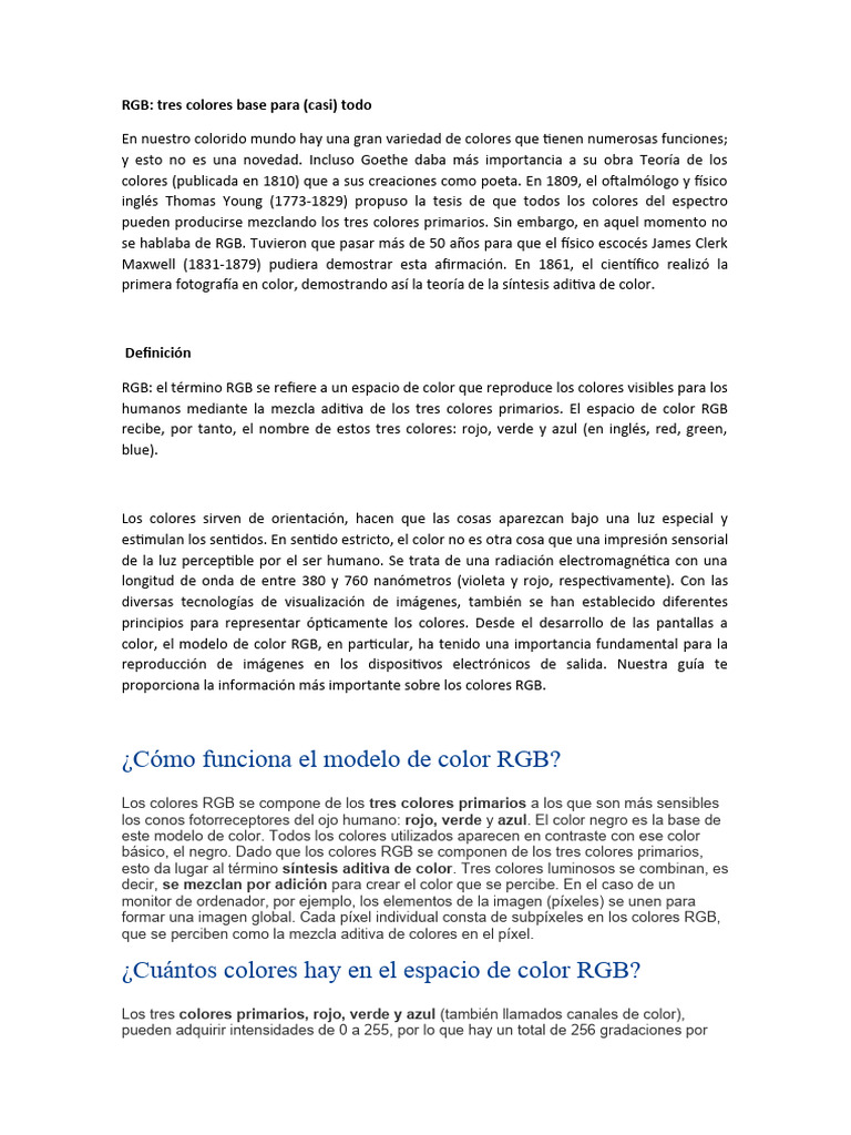 RGB | PDF | Color | Modelo de color Rgb