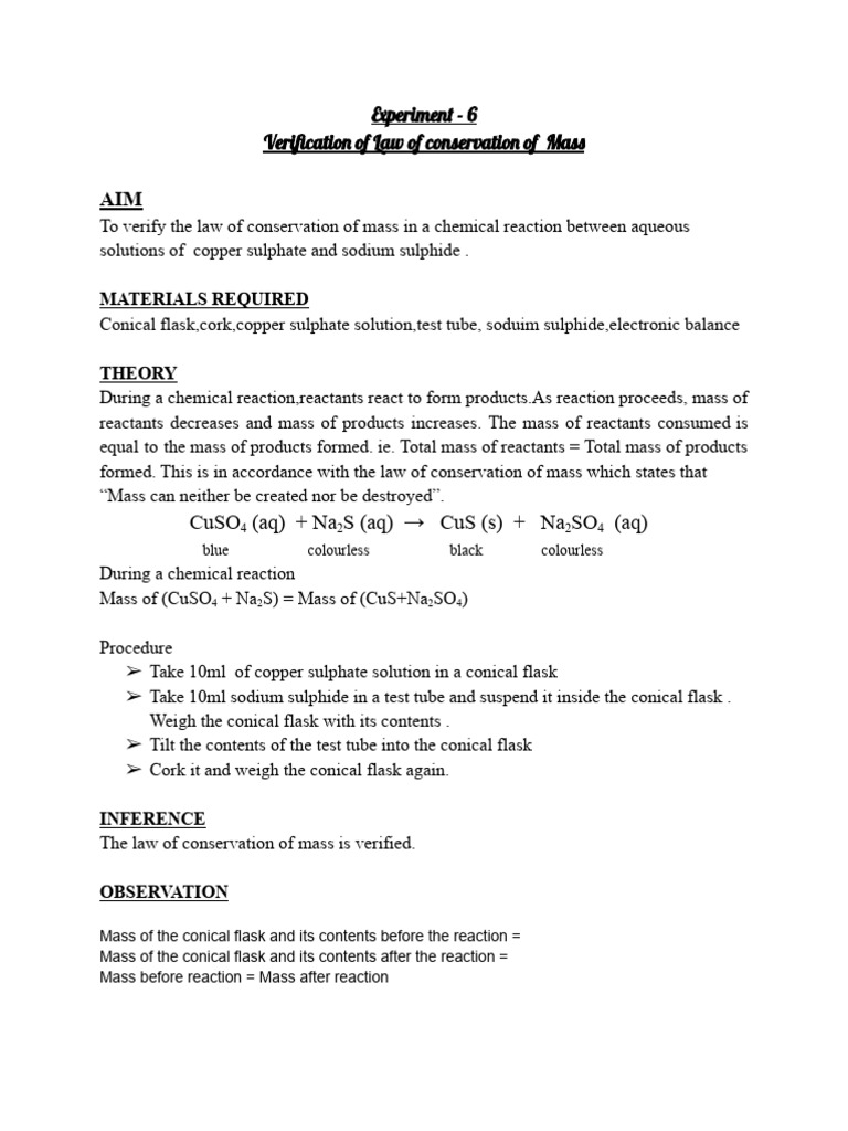 Law of Conservation | PDF | Science & Mathematics