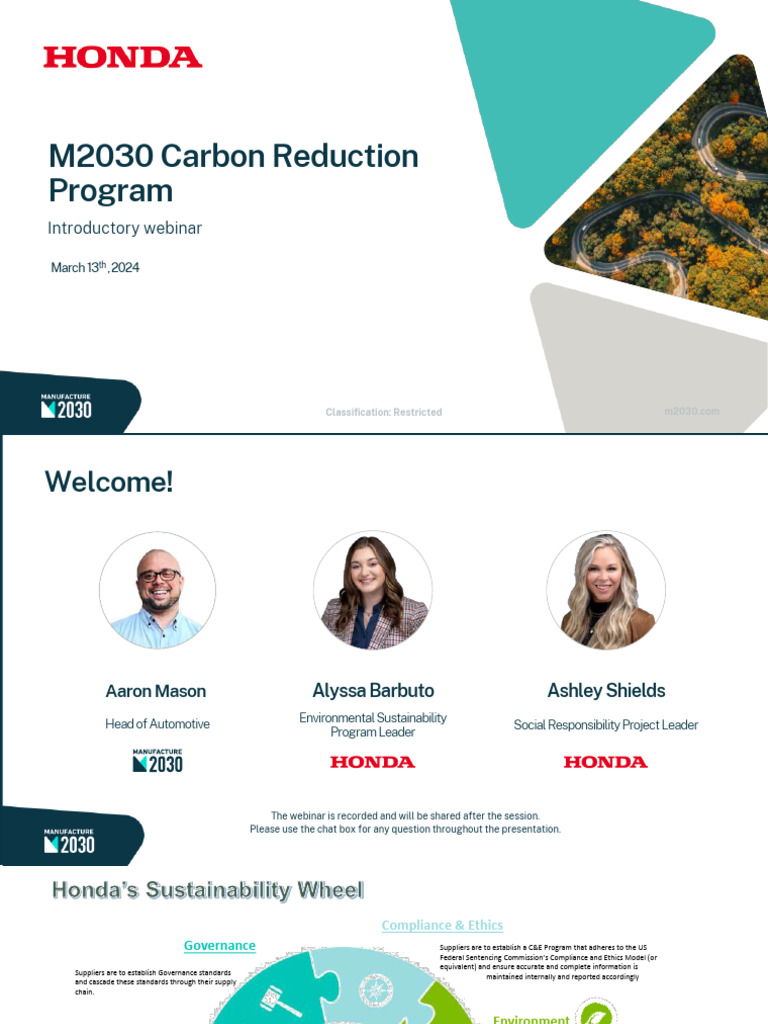 Honda Supplier Sustainability Guide | PDF | Supply Chain | Climate ...