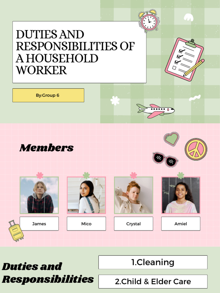 Household Worker Duties Overview | PDF | Housekeeping | Home