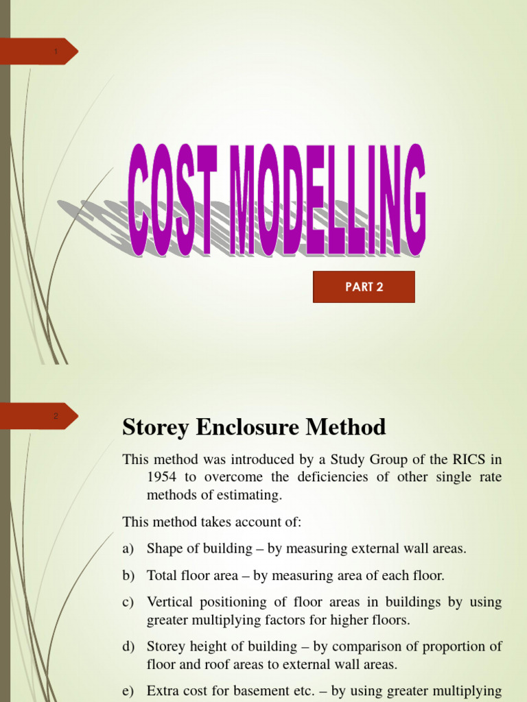 Cost Modelling - ASB - Part 2 For Students | PDF | Prices | Area