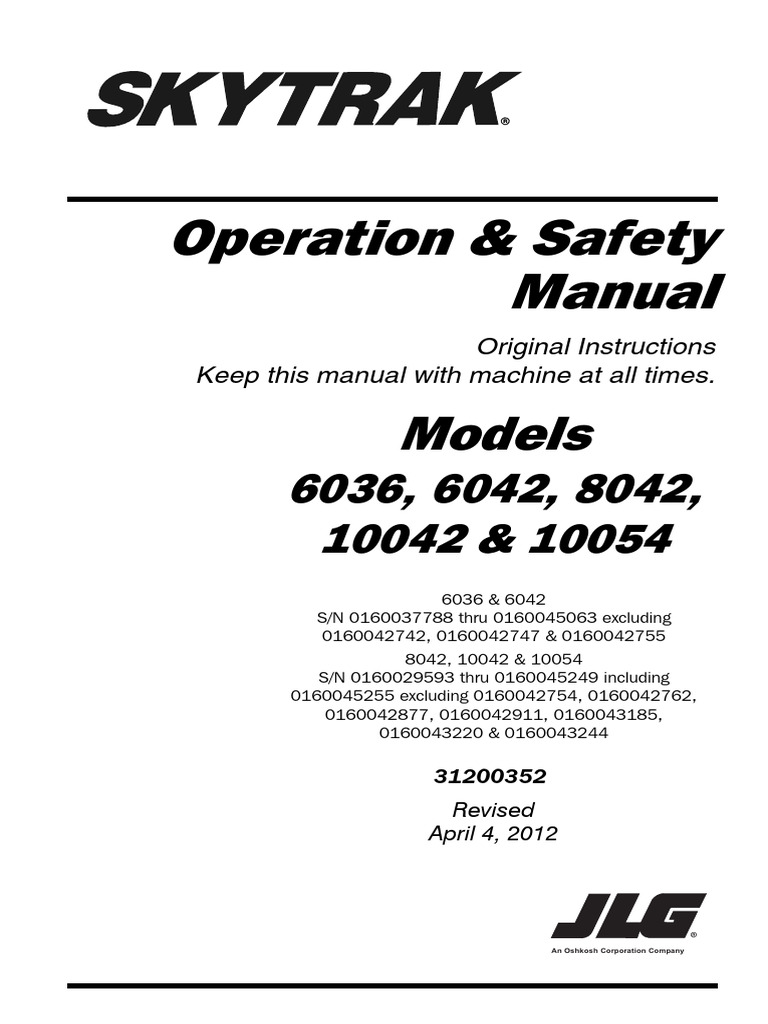 Manual Skytrack 10054 | PDF | Safety | Leak
