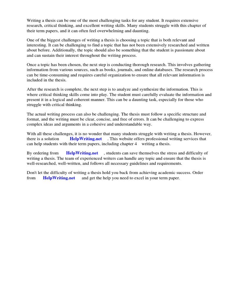 Chapter 4 Term Paper | PDF | Thesis