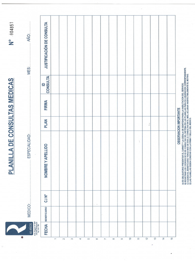 Planilla Actual de Consultas Medicas-6-6 - 240307 - 111253 | PDF