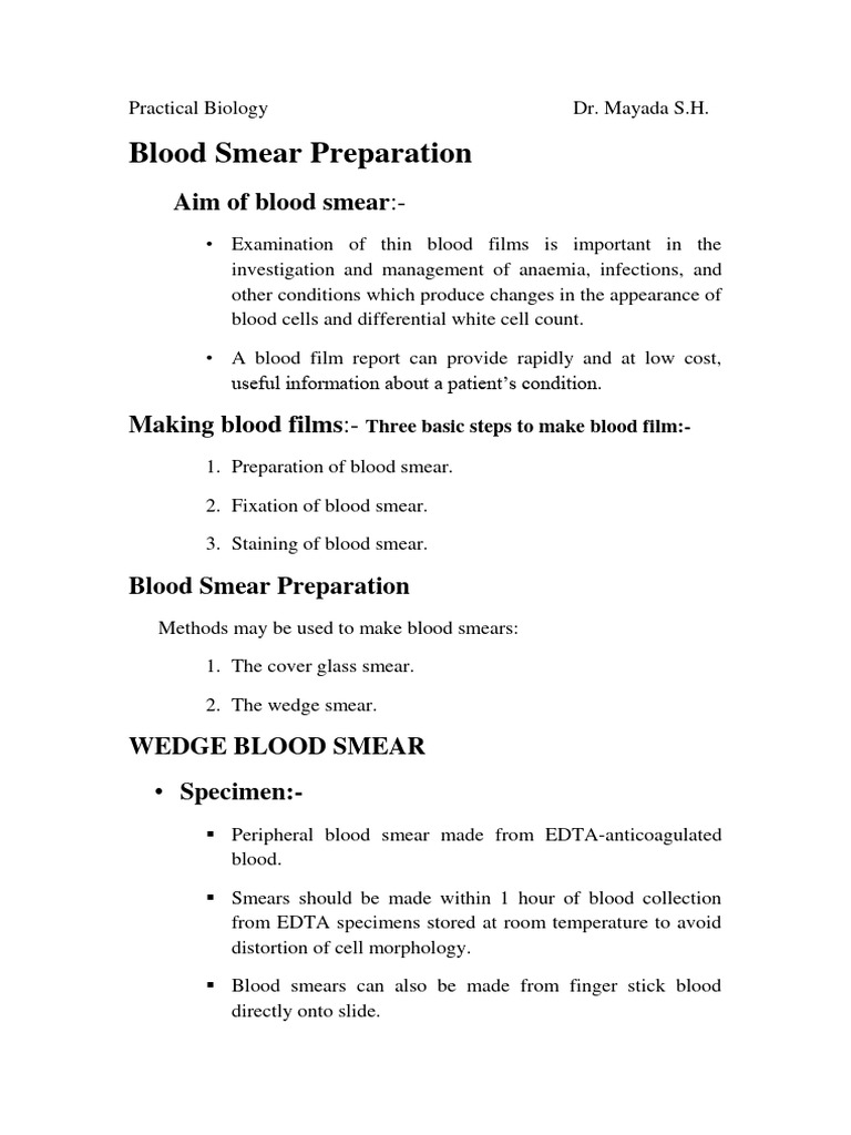 Images Blood Smear Preparation | PDF | Body Fluids | Medical Specialties