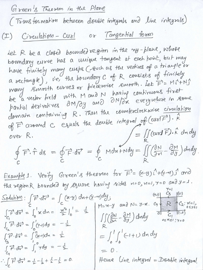 Green's Theorem | PDF