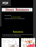 Direct Retainers in Prosthodontics | PDF | Dentistry Branches