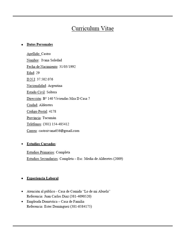 Datos Personales de Ivana Castro | PDF | Política | Ciencias sociales