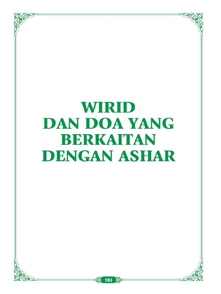 Wirid & Doa 'Asar | PDF