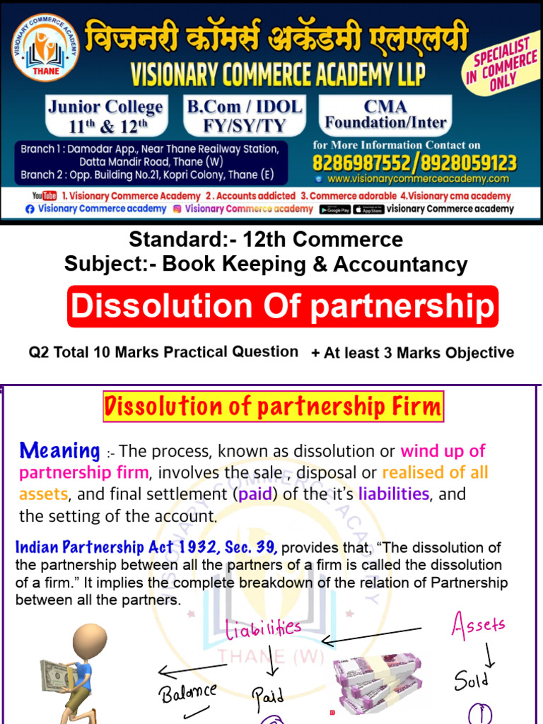 Dissolution Notes 2 | PDF | Book Value | Partnership