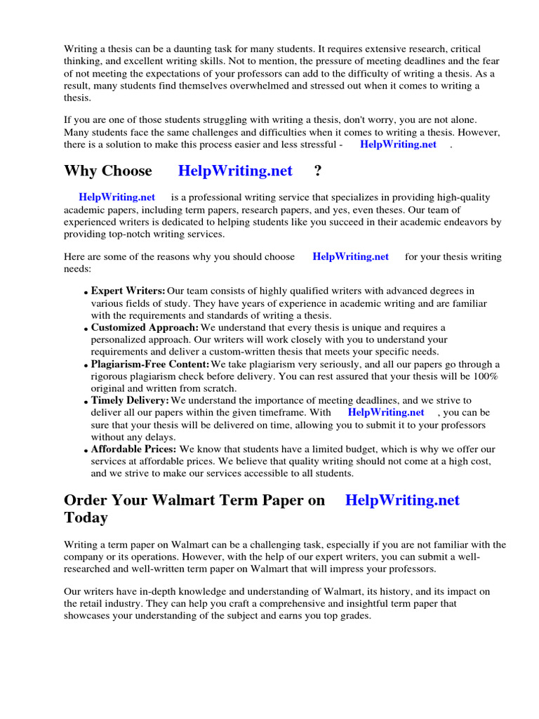 Walmart Term Paper | PDF | Walmart | Retail