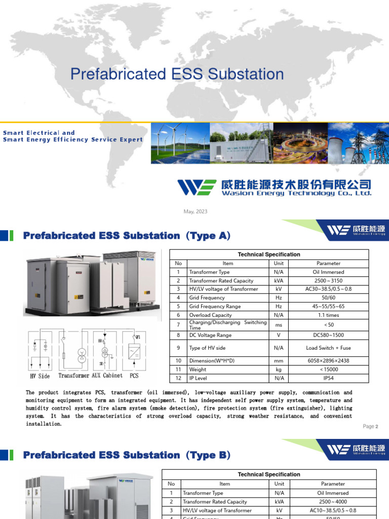 Prefabricated ESS Substation Overview | PDF | Power Supply | Transformer