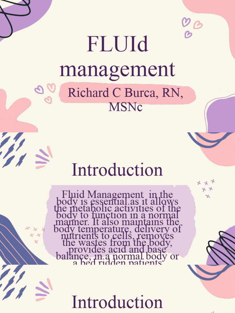 5 Fluid Managemnet | PDF | Intravenous Therapy | Urine