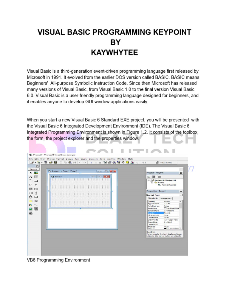 Visual Basic Programming Keypoint | PDF | Data Type | String (Computer Science)
